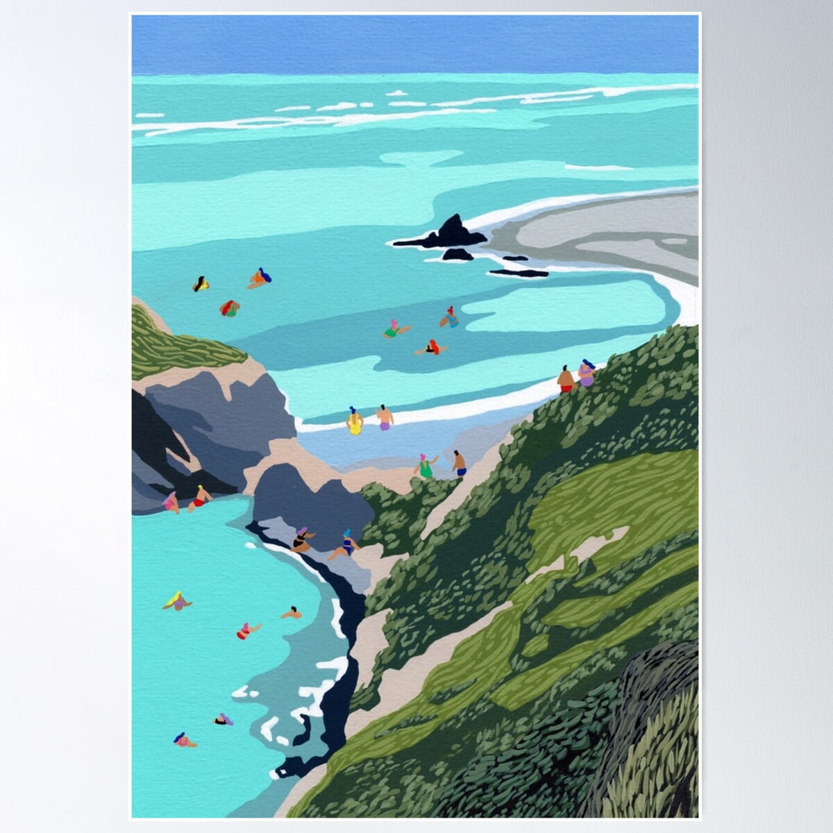 Waitakere Ranges Poster Wall Art, Modern Wall Decor For Living Room ...