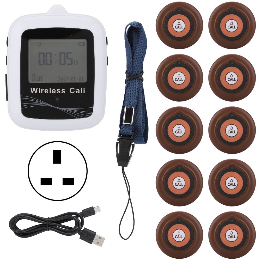 Waiter Calling System Wireless Pagers Watch Receiver 10 Customer ...