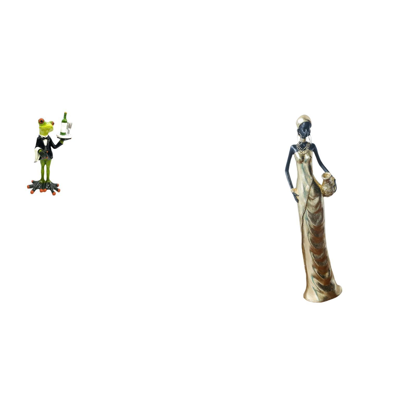 Waiter Frog Statue African Figurine Tribal Lady Sculpture Resin ...