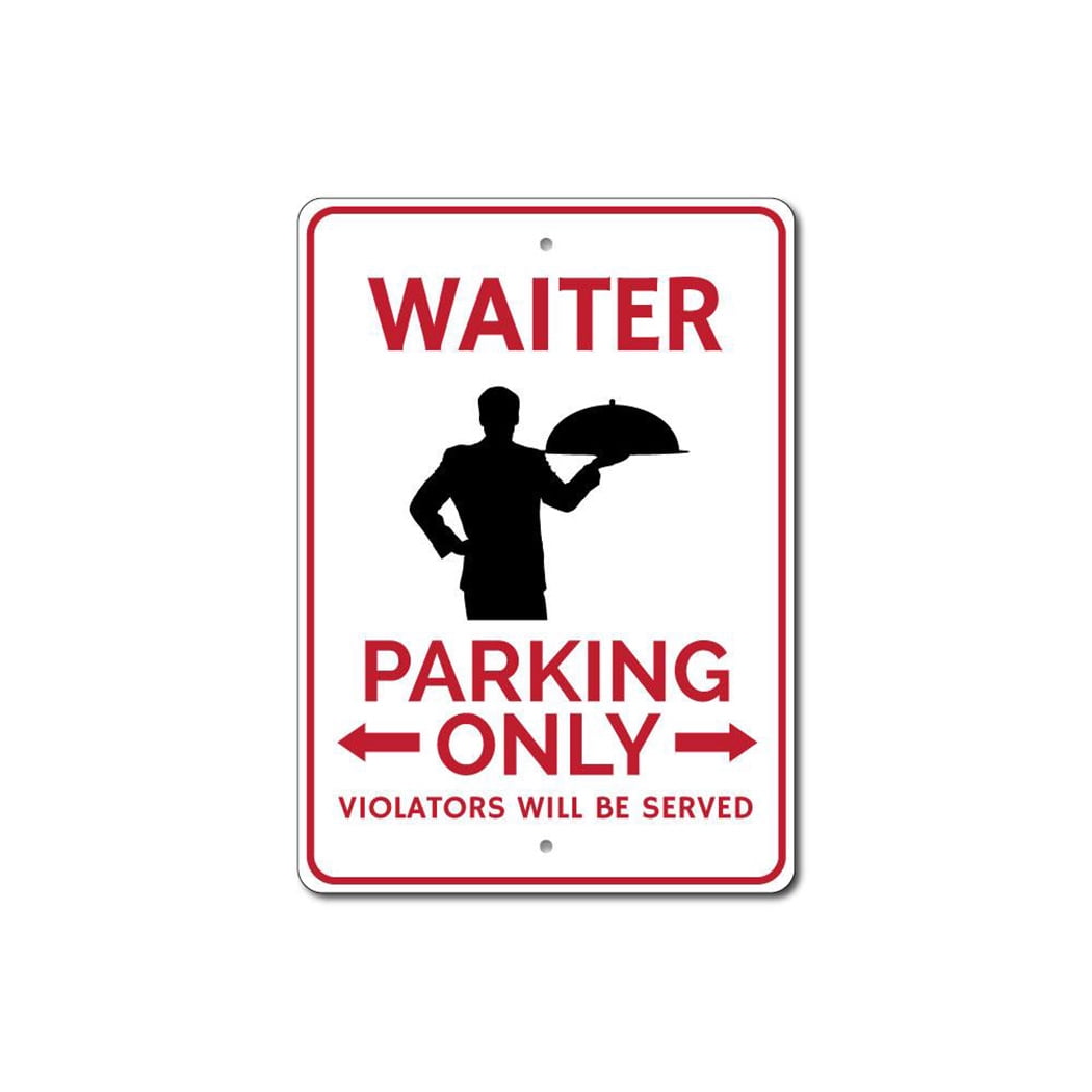 Waiter Parking Sign, Waiter Sign, Waiter Sign, Waiter Decor, Server ...