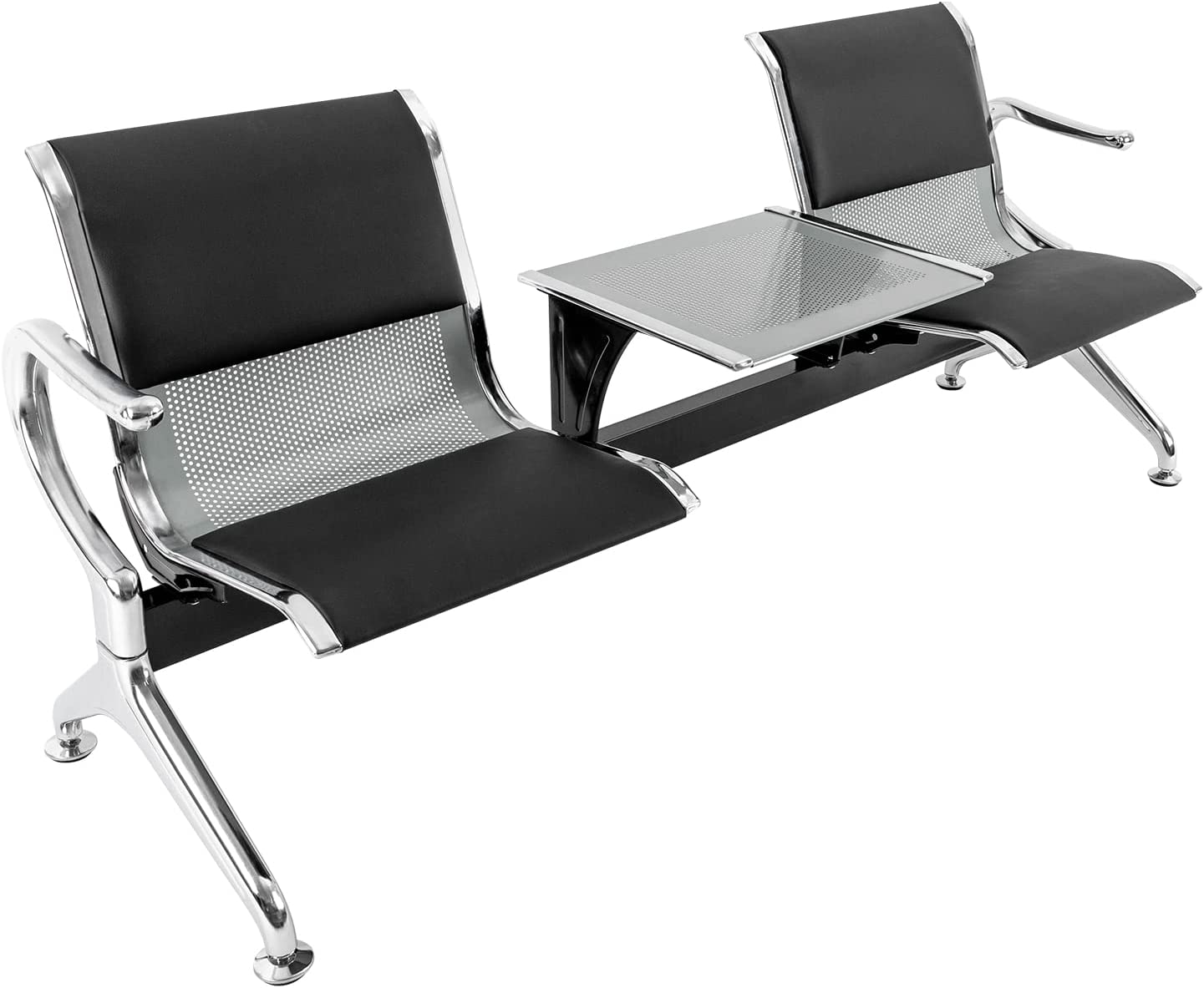 Waiting Room , 2 Seat PU Leather & Steel Office Guest Reception Chairs ...
