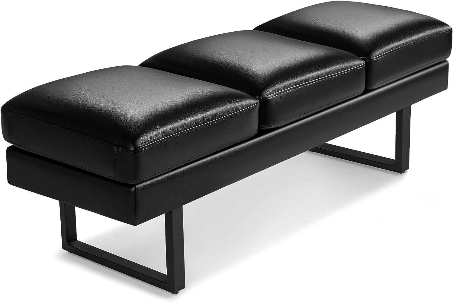 Waiting Room Chairs Faux Leather Office Guest Chair, 59.6 Inches ...