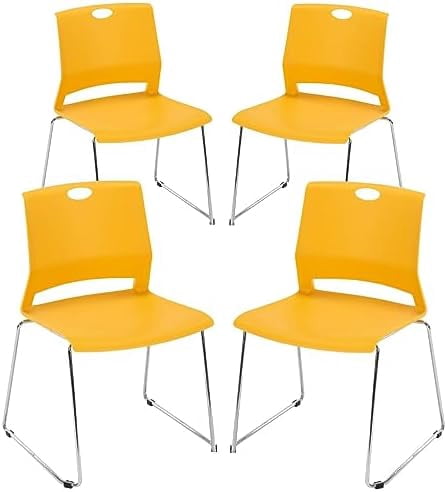 Waiting Room Chairs, Pack of 4 Plastic Chair Office Guest Chairs ...