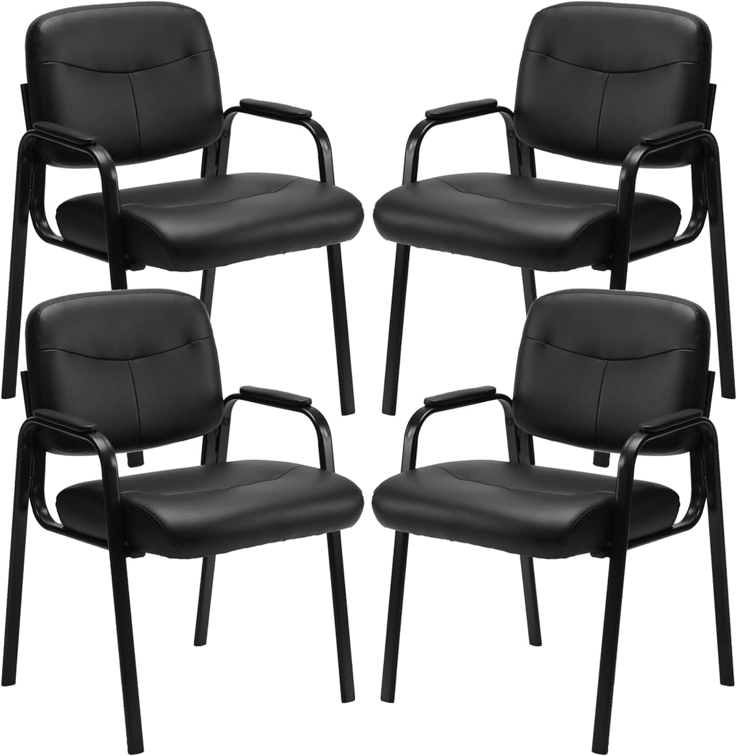 Waiting Room Chairs Set of Leather Office Desk Reception Guest ...