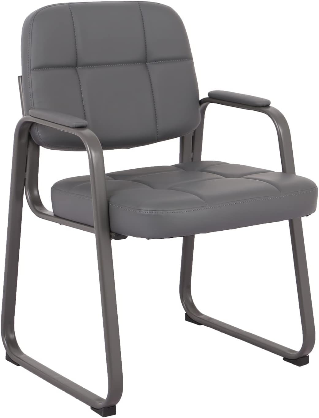 Waiting Room Guest Chair with Bonded Leather Padded Arm Rest for Office ...