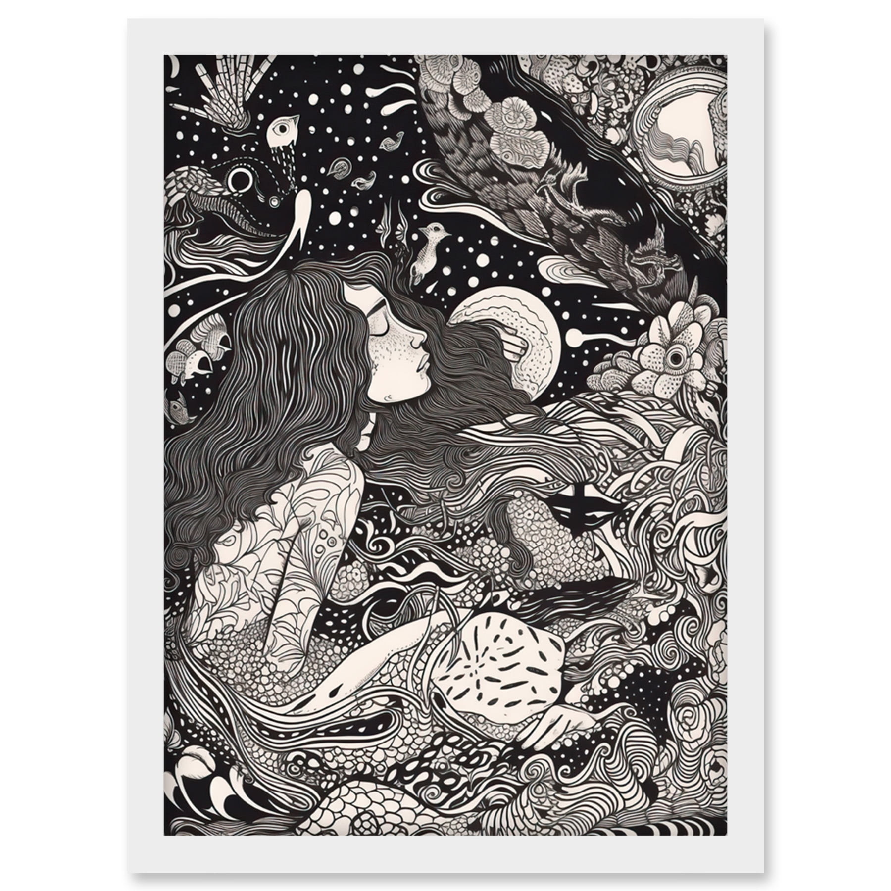 Waiting for Love Concept Art Modern Illustration Artwork Framed Wall ...