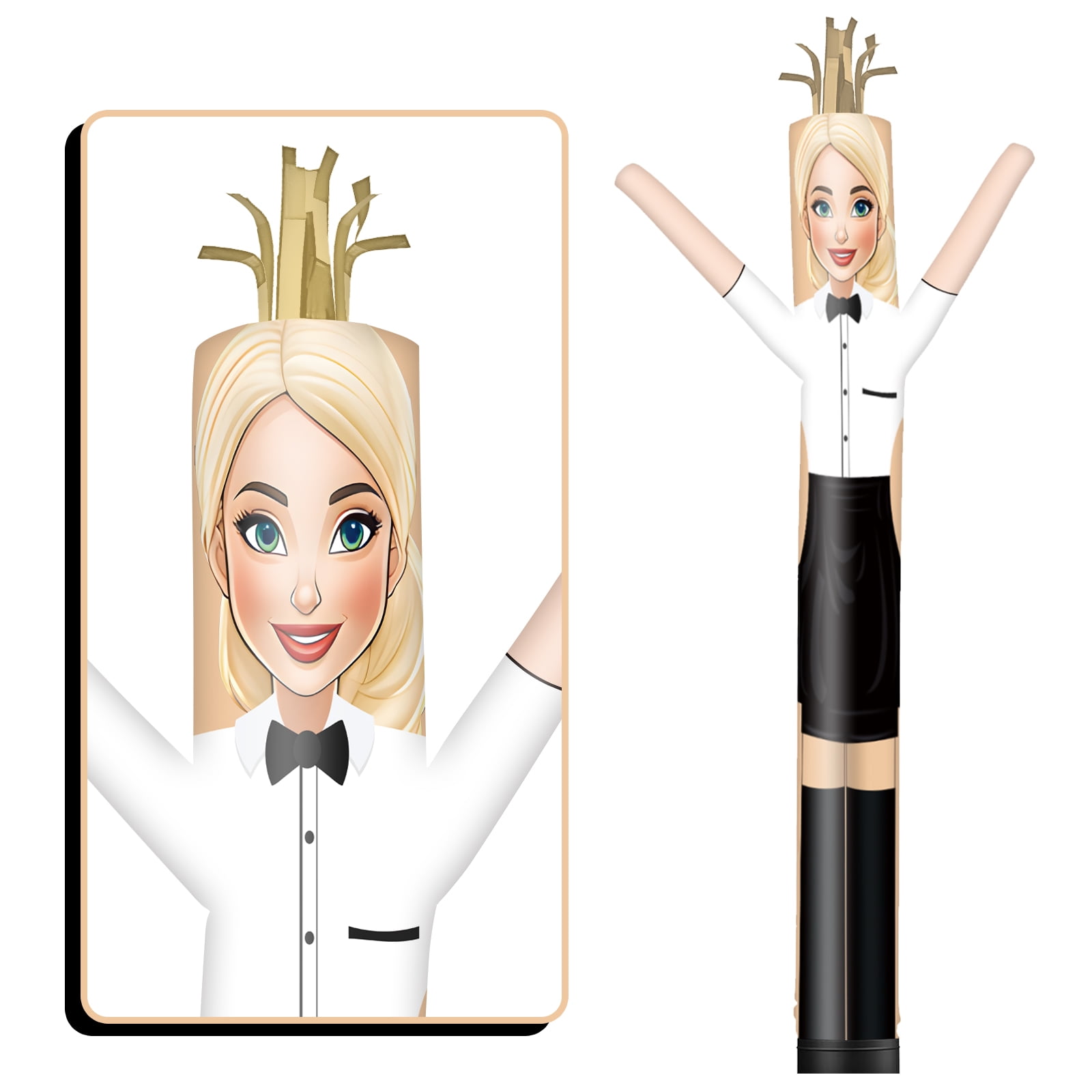 Waitress Inflatable Tube Man Wacky Wavy Dancing Guy for Outdoor ...