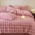 Wajade Fluffy Comforter Cover Set Rabbit Bubble Faux Fur Duvet Cover ...