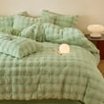 Wajade Fluffy Comforter Cover Set Rabbit Bubble Faux Fur Duvet Cover ...