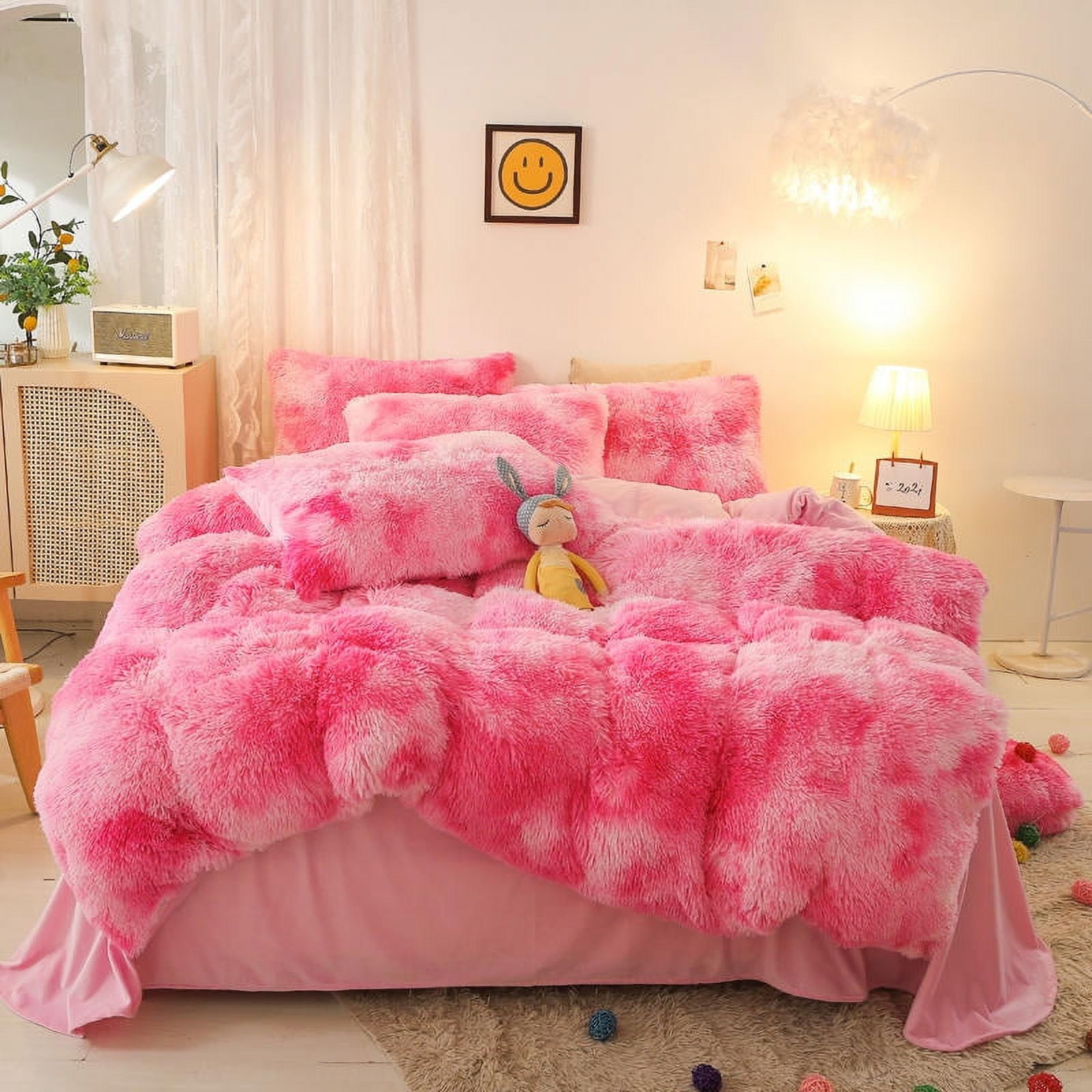 Wajade Plush Duvet Cover Set 3 Piece - Luxury Ultra Soft Fluffy Fuzzy ...