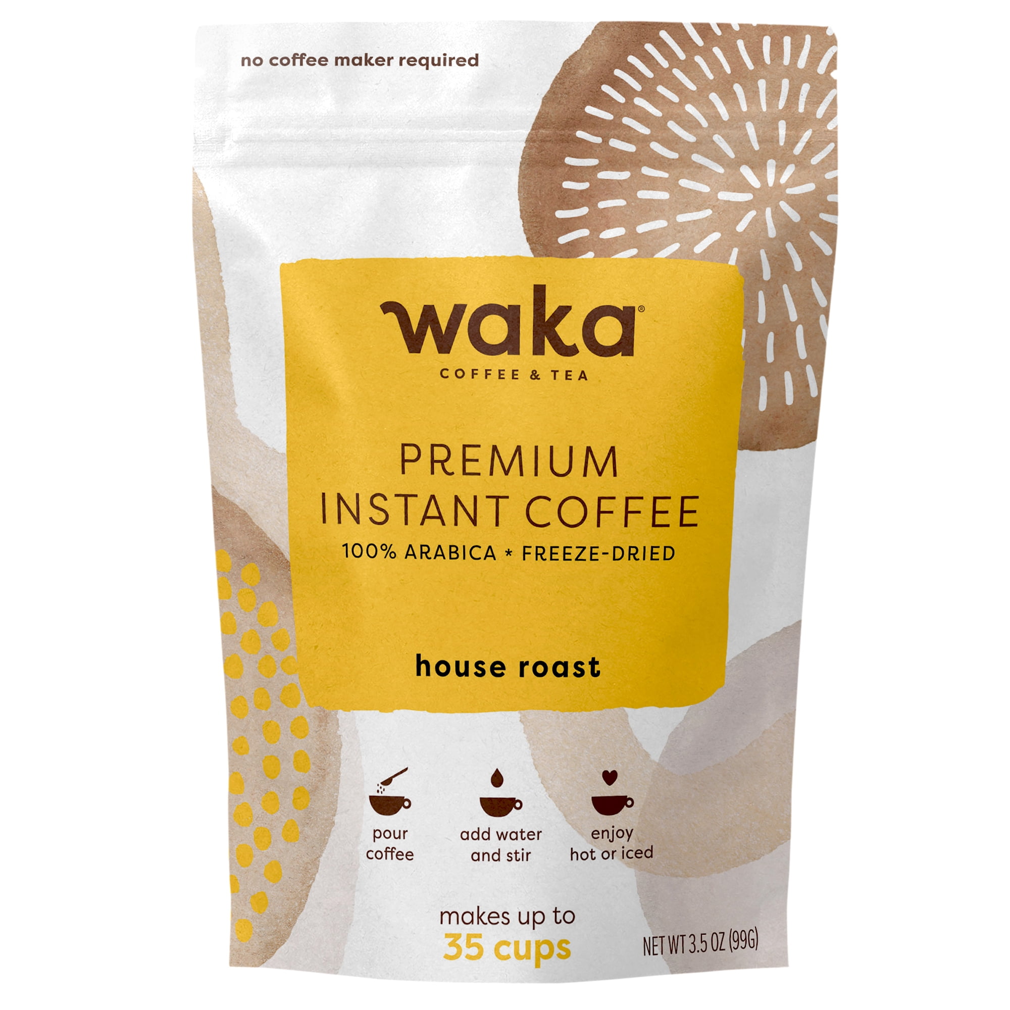 Waka Instant Coffee, House Roast - 100% Arabica Beans, Freeze Dried ...