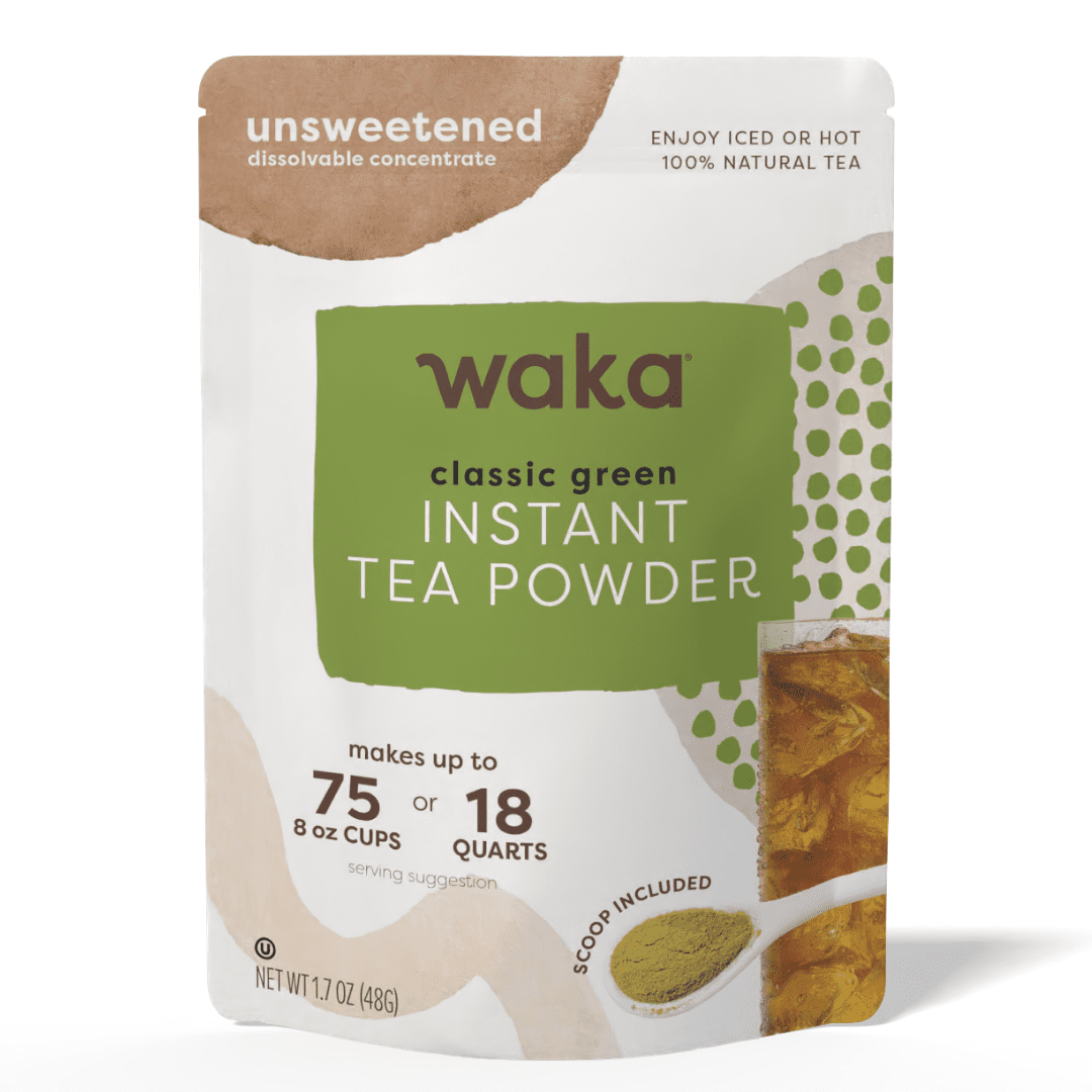 Waka Instant Green Tea Powder, Unsweetened, 100% Pure Leaves, Makes 75 ...