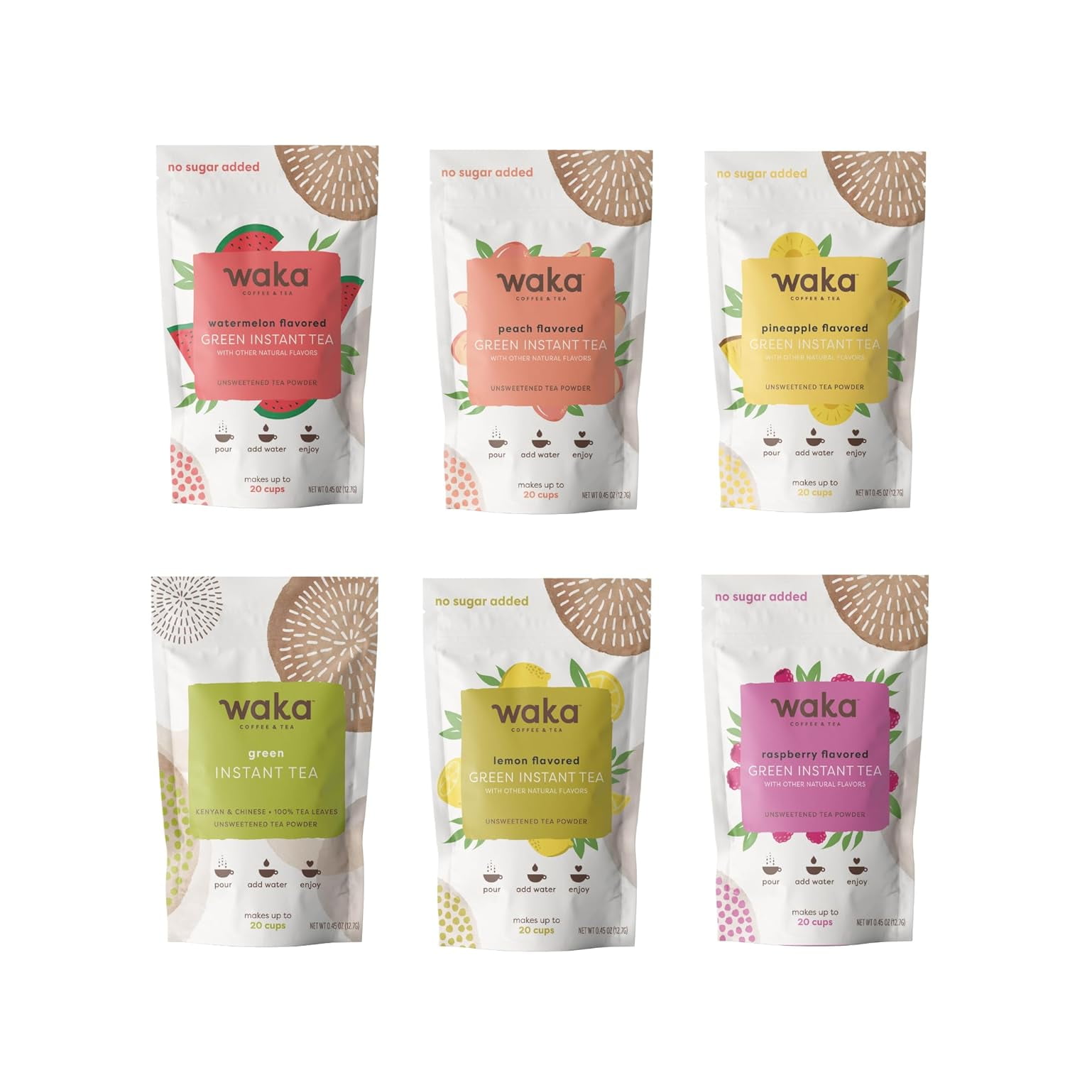 Waka Instant Tea — Concentrated Green Tea Powder Sample Bundle — No ...