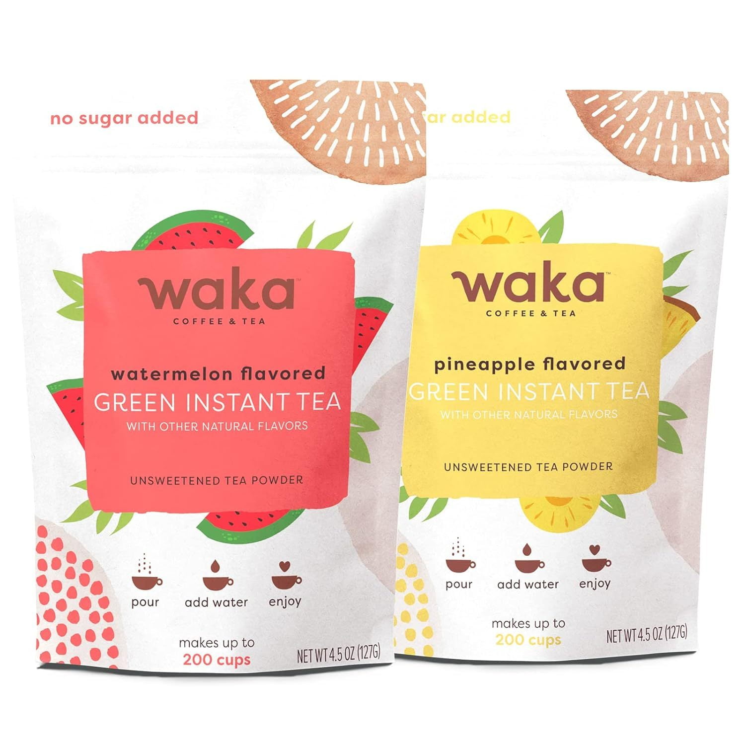 Waka Instant Tea Mix, 2 Bag Bundle - 100% Tea Leaves, No Additives ...
