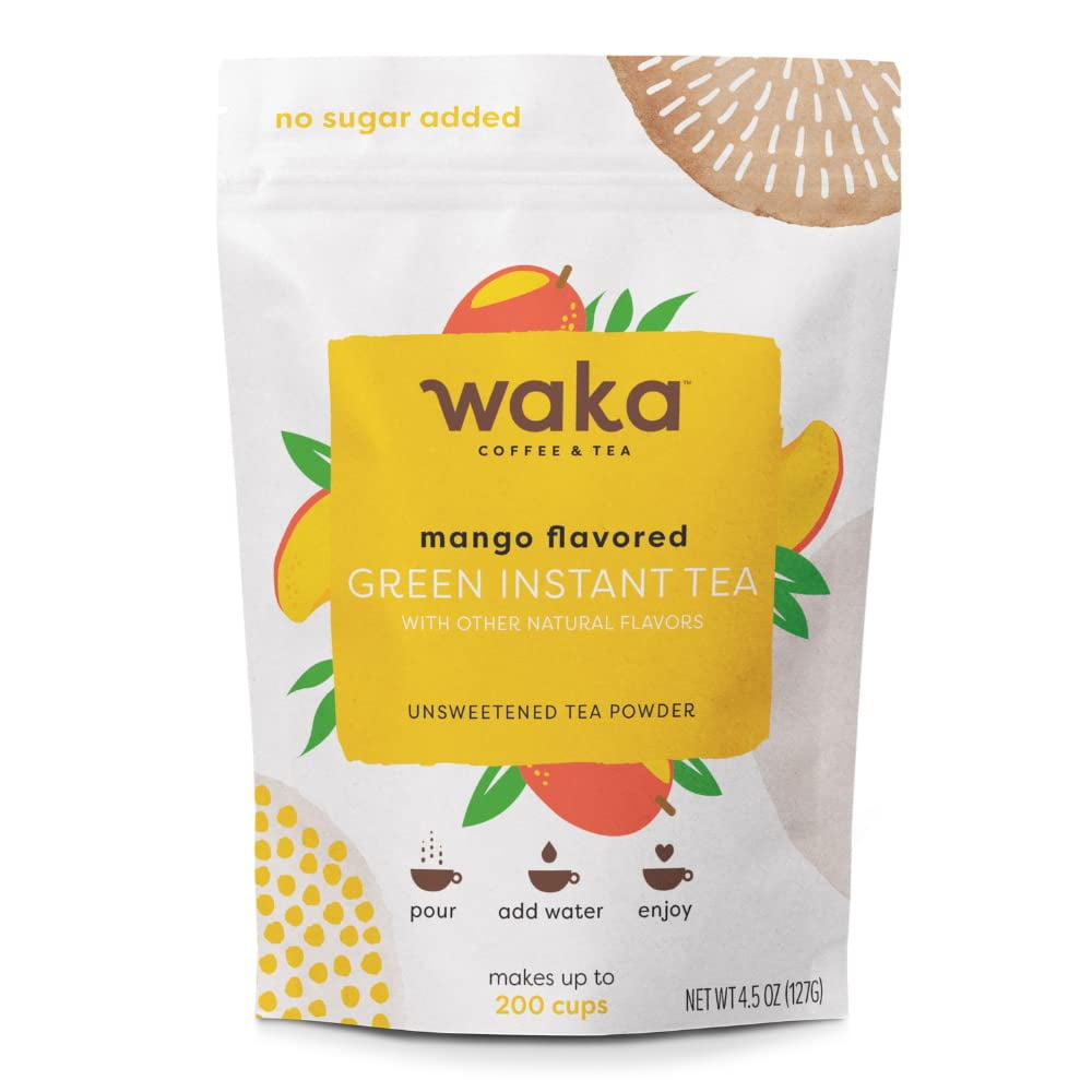 Waka Premium Instant Tea — Mango Flavored Concentrated Green Tea Powder ...