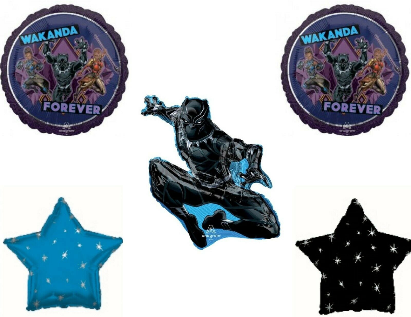 Wakanda Forever Black Panther Happy Birthday Party Balloons Decorations ...