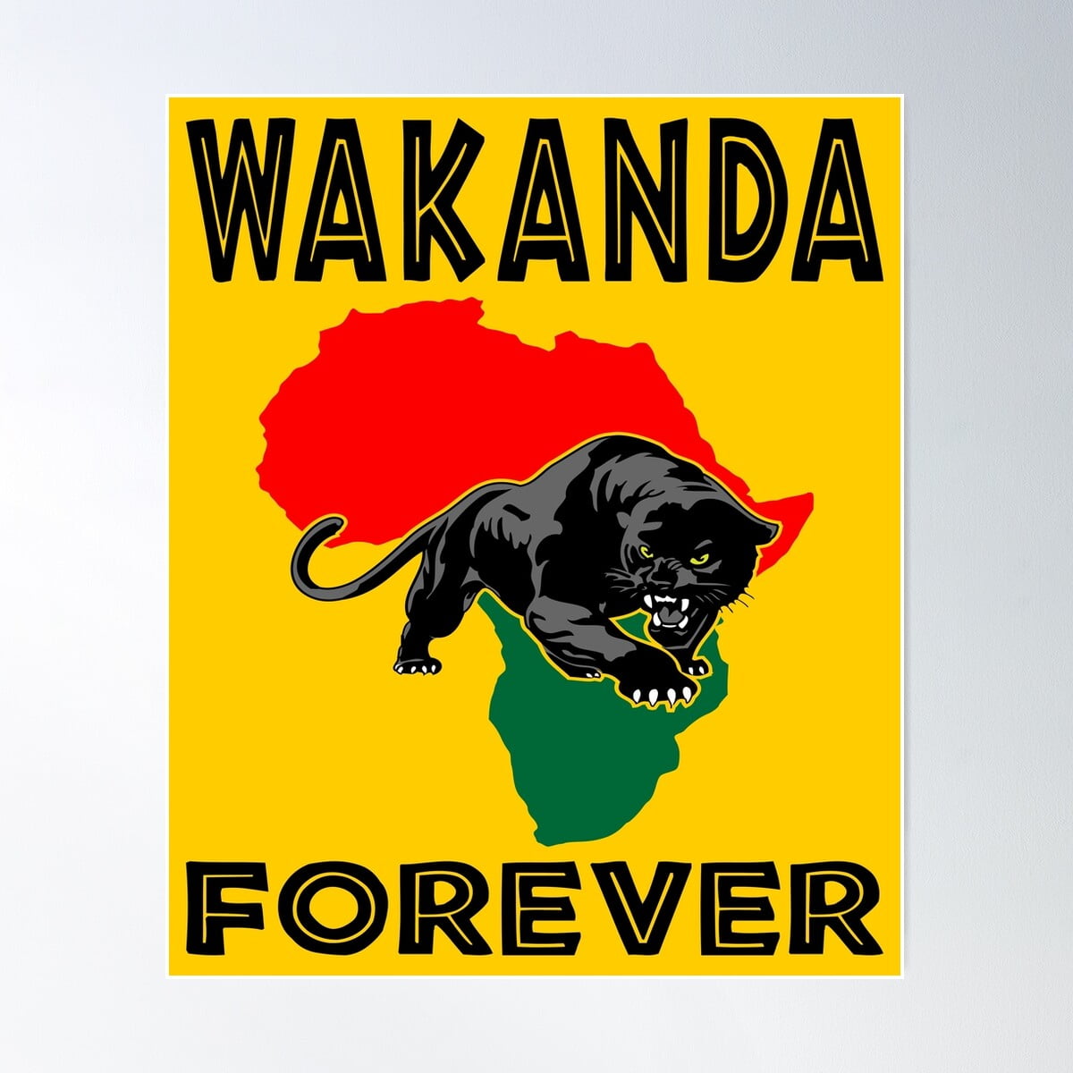 Wakanda Forever Panther Poster Wall Art, Modern Wall Decor For Living ...