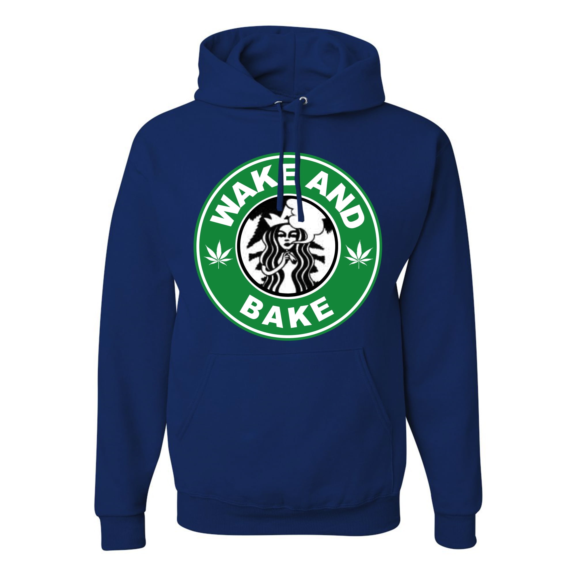 Wake And Coffee Logo Funny Graphic Mens Hoodies, Royal Blue, Medium ...