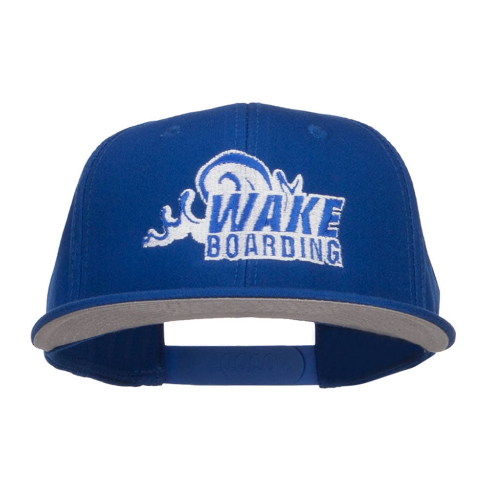 Wake Boarding Embroidered Flat Bill Cap - Royal OSFM - Walmart.com