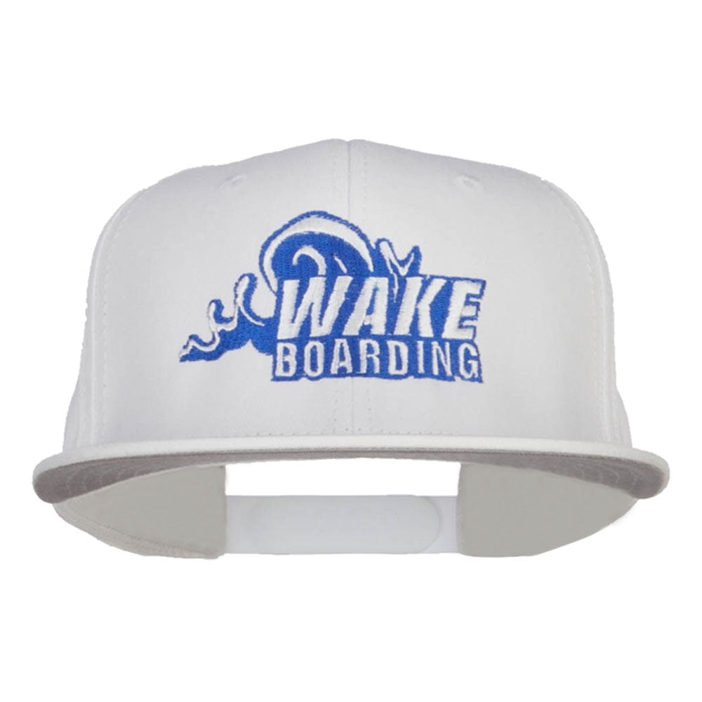 Wake Boarding Embroidered Flat Bill Cap - White OSFM - Walmart.com