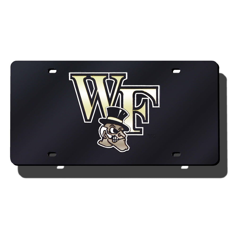 Wake Forest Demon Deacons Black Mirrored Laser Cut License Plate Laser ...