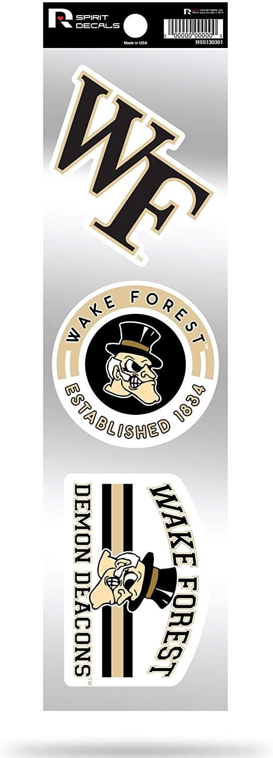 Wake Forest Demon Deacons Triple Retro Throwback Spirit Decals Flat ...
