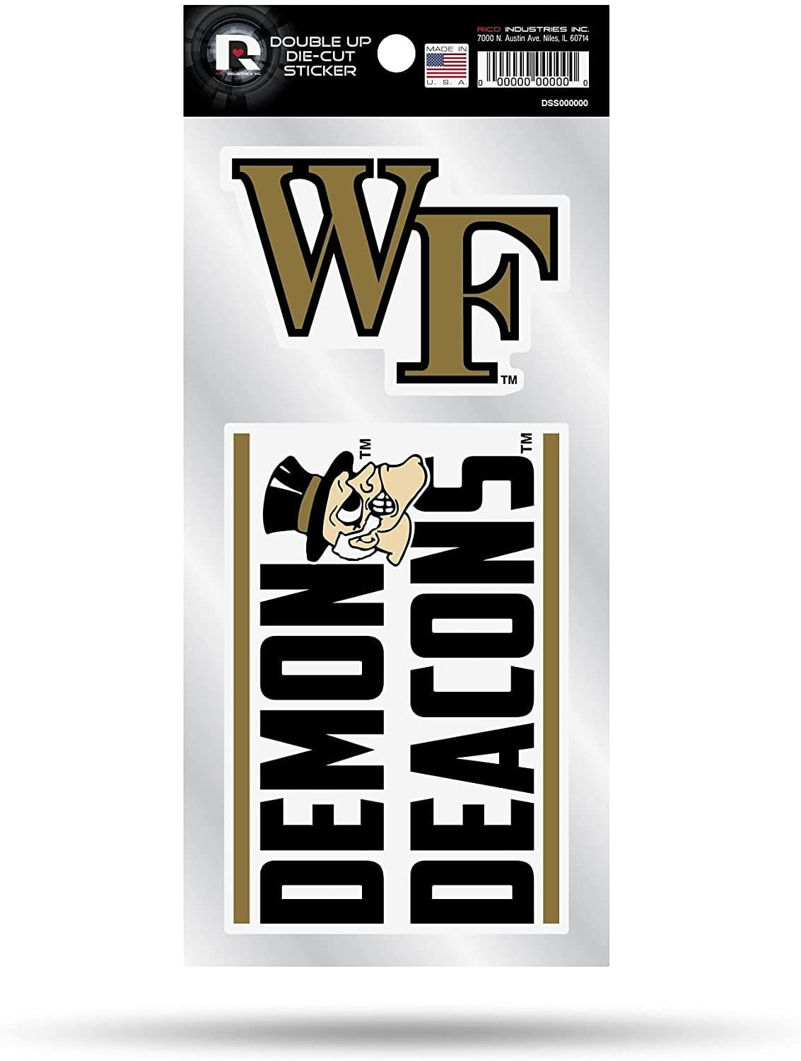 Wake Forest University Demon Deacons Double UP 2-Pack Decal Sheet ...