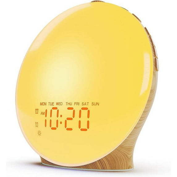 Wake Up Light Sunrise Alarm Clock , Heavy Sleepers, Bedroom, White ...
