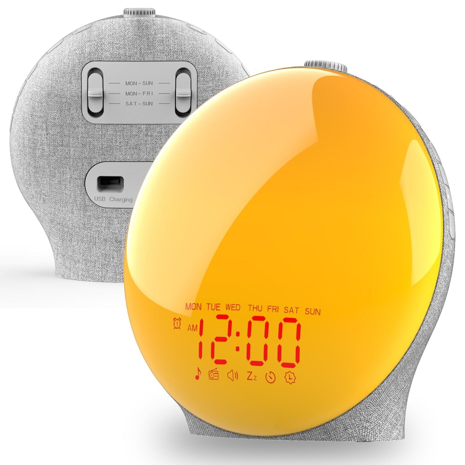 Wake Up Light Sunrise Alarm Clock for Kids, Heavy Sleepers, Bedroom ...