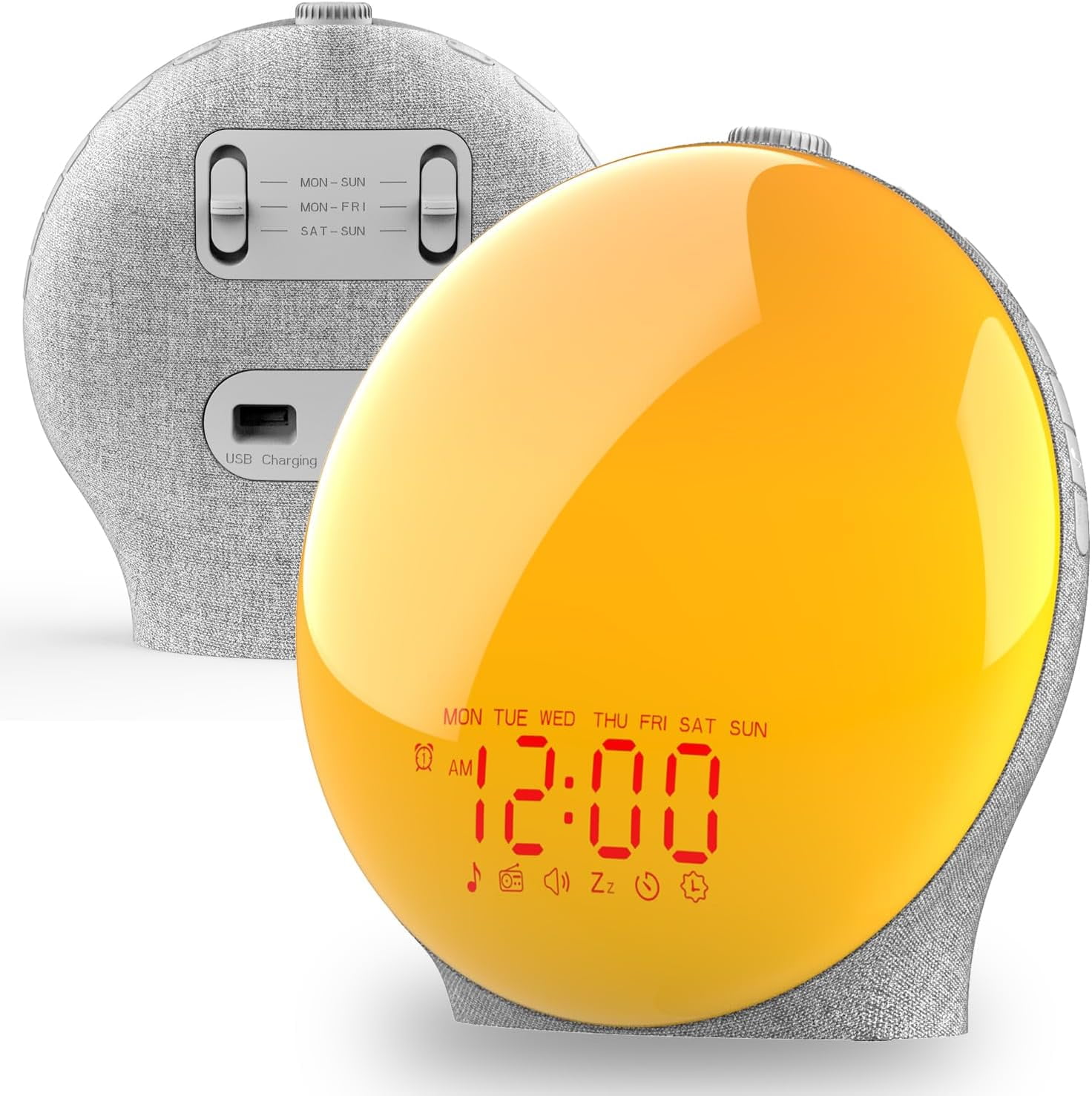Wake Up Light Sunrise Alarm Clock for Kids, Heavy Sleepers, Bedroom, with Sunrise Simulation ...