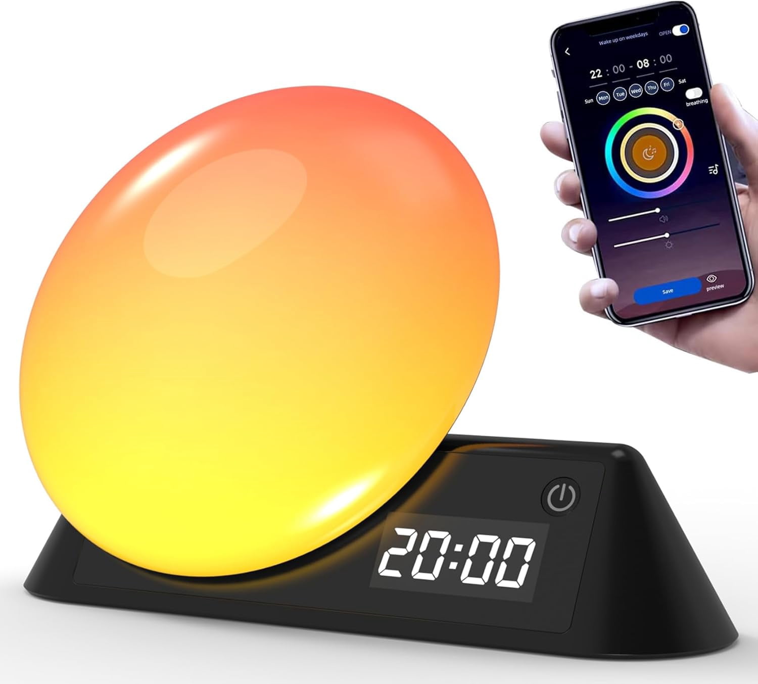 Wake Up Light Sunrise Alarm Clock for Kids, Sunrise Night Light,Heavy ...