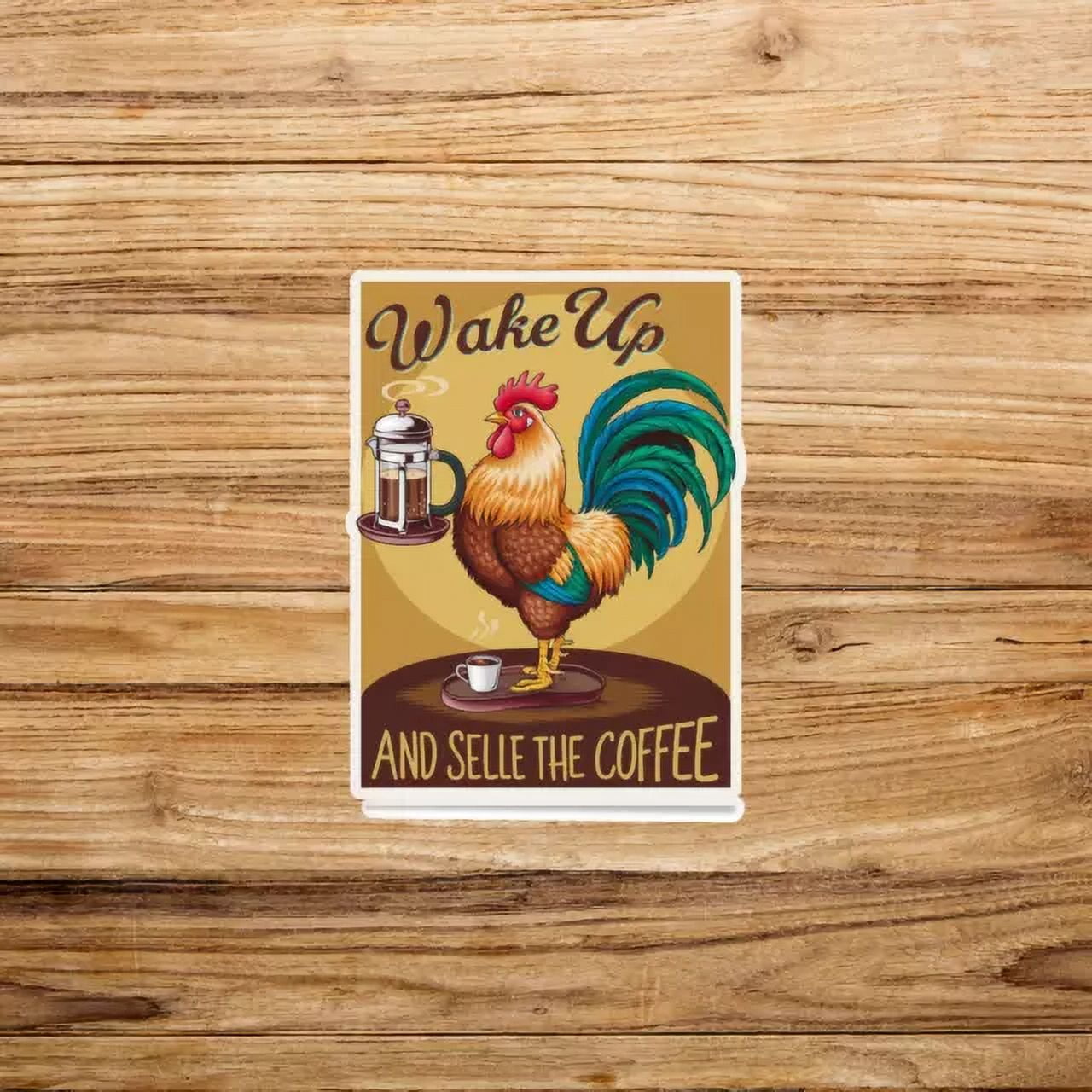 Wake Up And Sell The Coffee Rooster Barista Stickerphone Decal Water ...