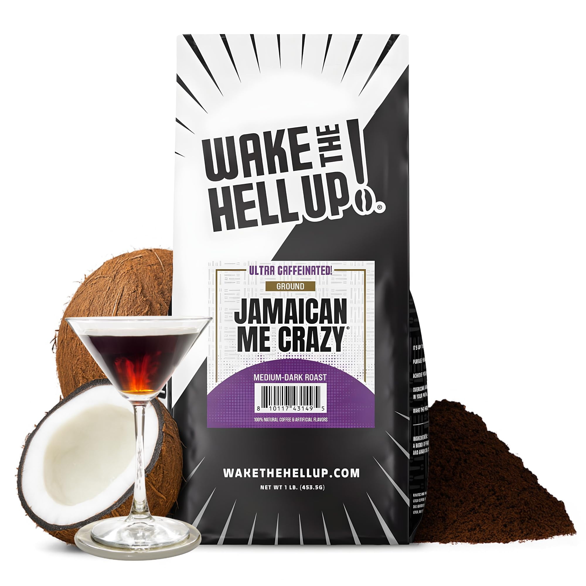 Wake The Hell Up! 1lb Ultra-Caffeinated Jamaican Me Crazy® Ground ...