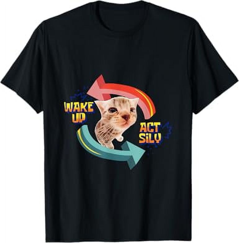 Wake Up Act Silly Crying Banana Cat Meme Sad Kitty T-Shirt - Walmart.com