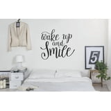 Wake Up And Smile Motivational Vinyl Wall Decal Lettering Words Decor ...