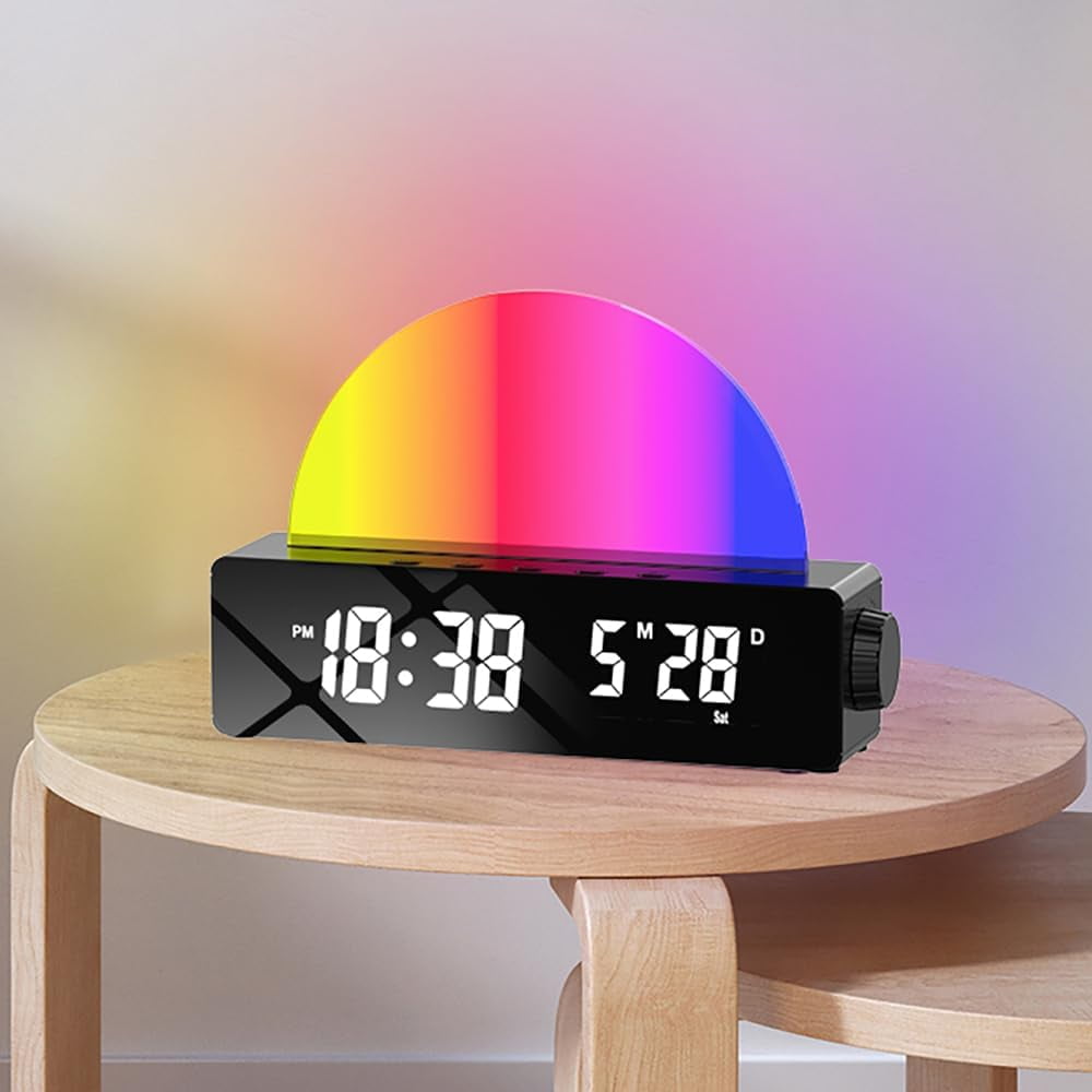 Wake Up Light Sunrise Alarm Clock, Sunrise/Sunset Simulation, Sleep Aid, Dual Alarm, USB Charger ...