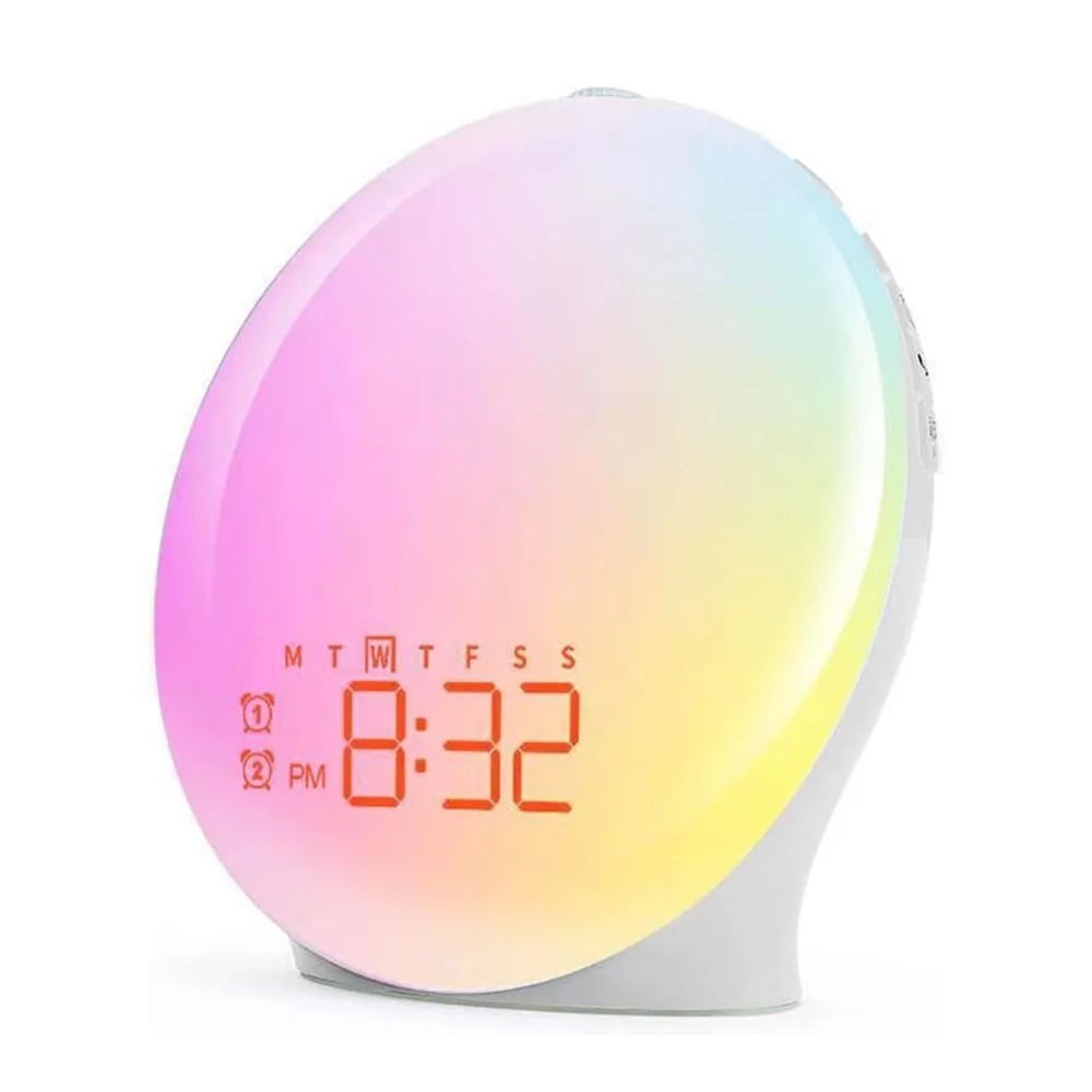 Wake Up Light Sunrise Alarm Clock with Night Light Radio Natural Sounds ...