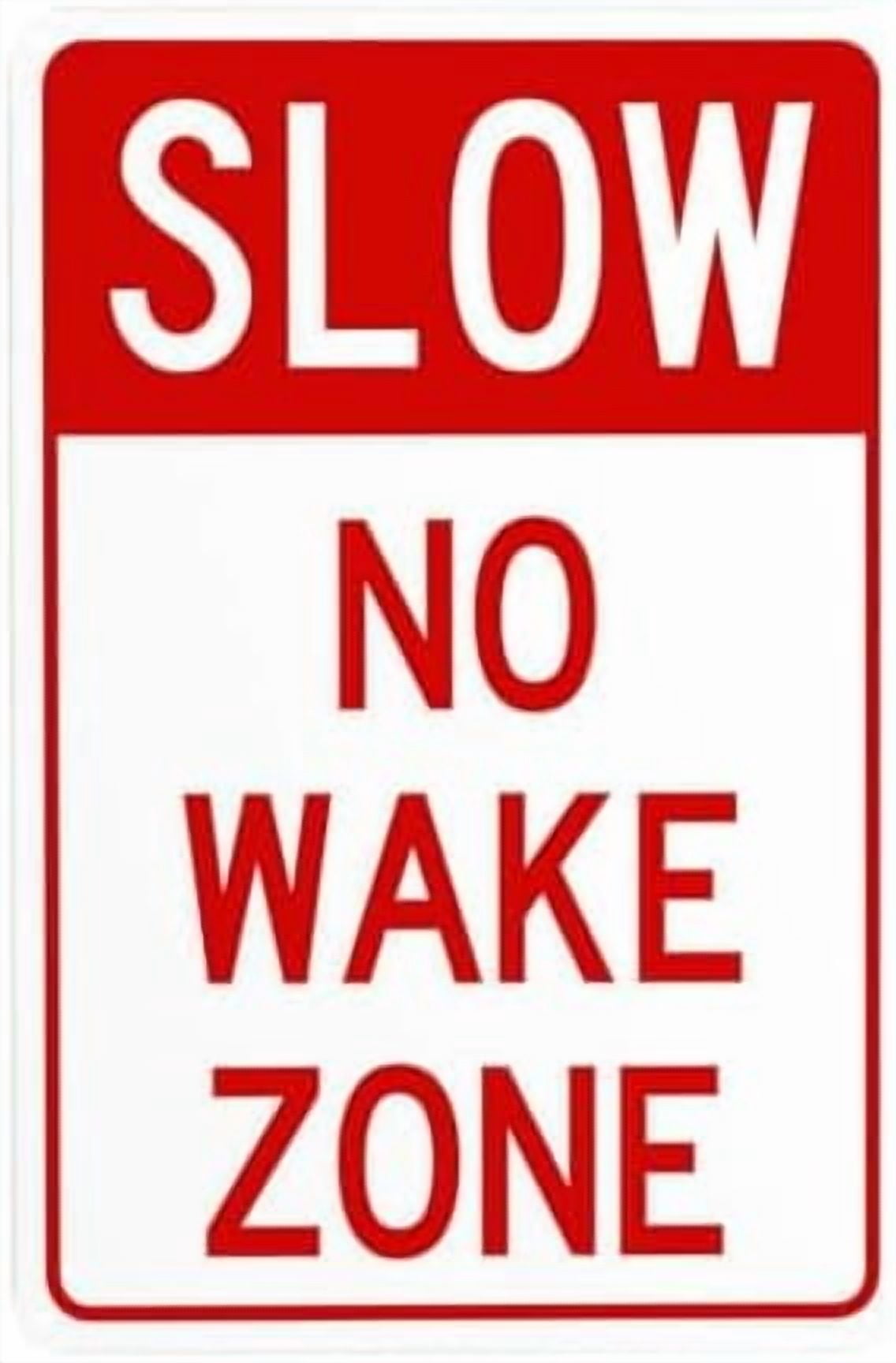 No Wake Zone Warning Sign, Marina Security Metal Signs for Outdoor ...