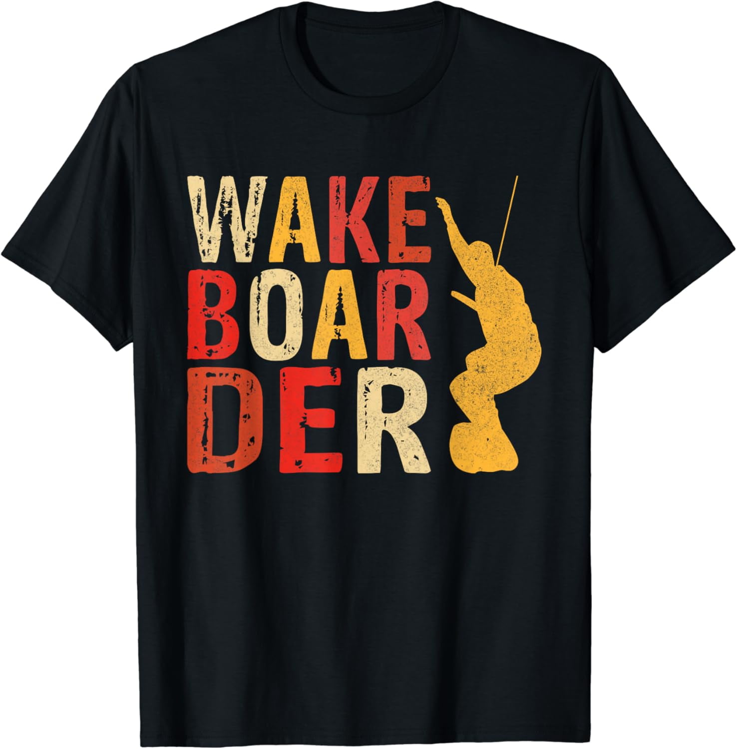 Wakeboard Wakeboarder Retro Wakeboarding T-Shirt mens t shirt，black ...