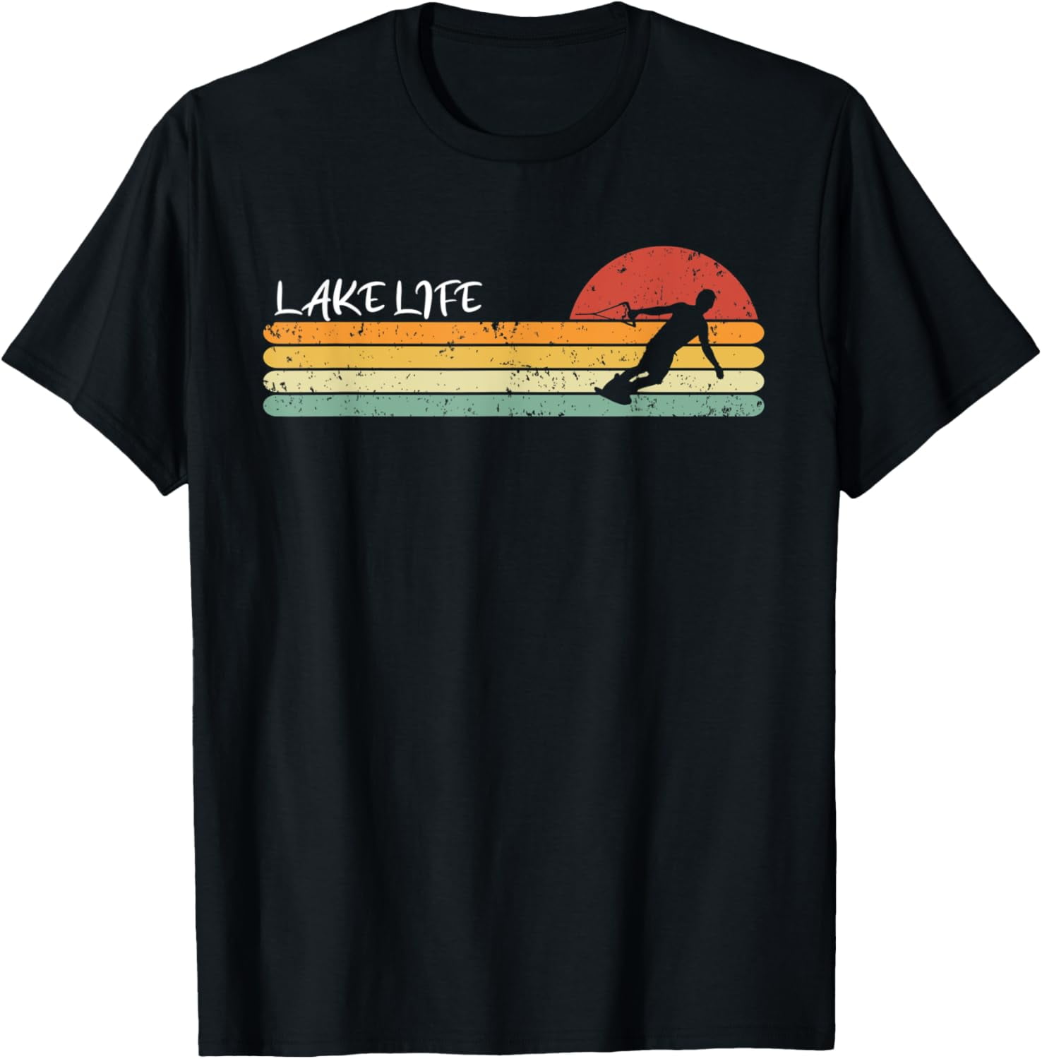 Wakeboard Wakeboarding Lake Life Vintage Retro Wakeboarder T-Shirt ...