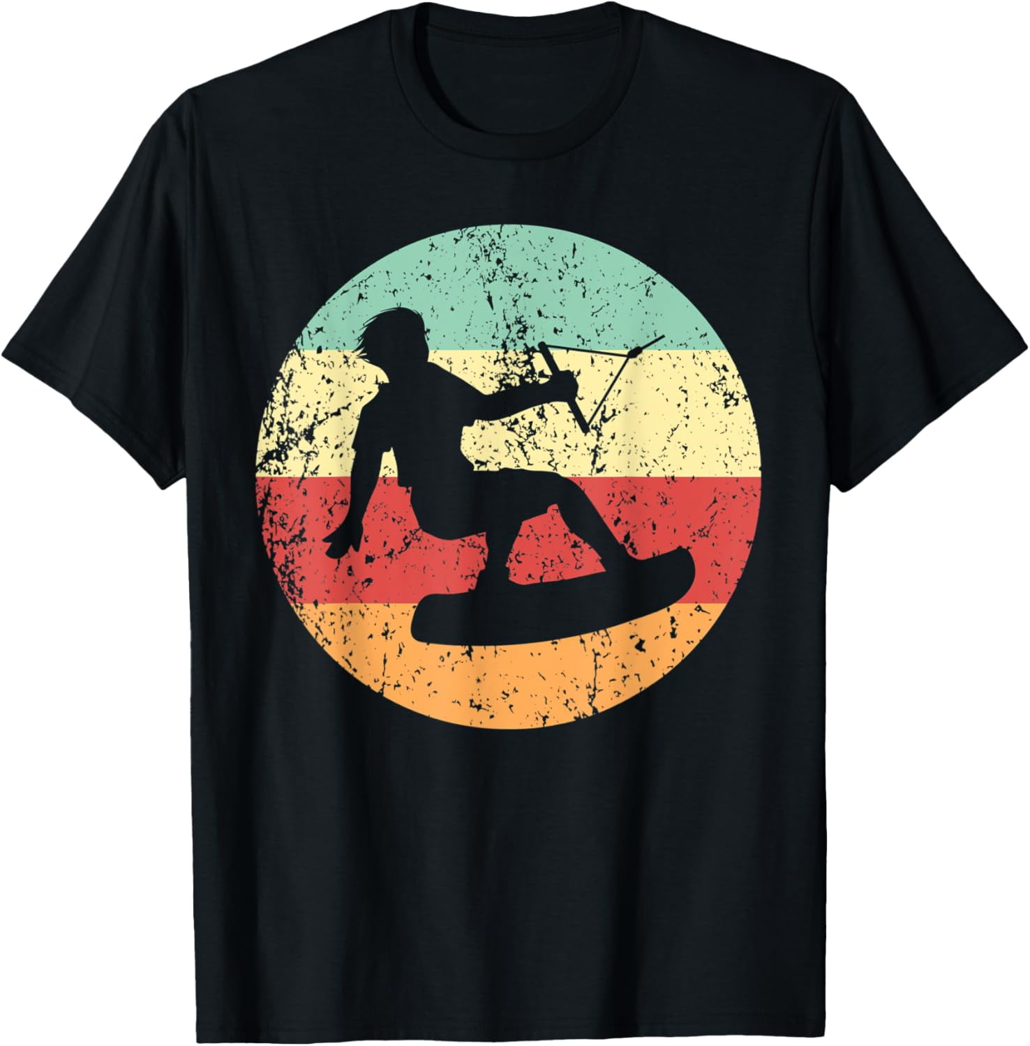 Wakeboarder Wakeboarding Cool Retro 1970's Style Circle T-Shirt ...