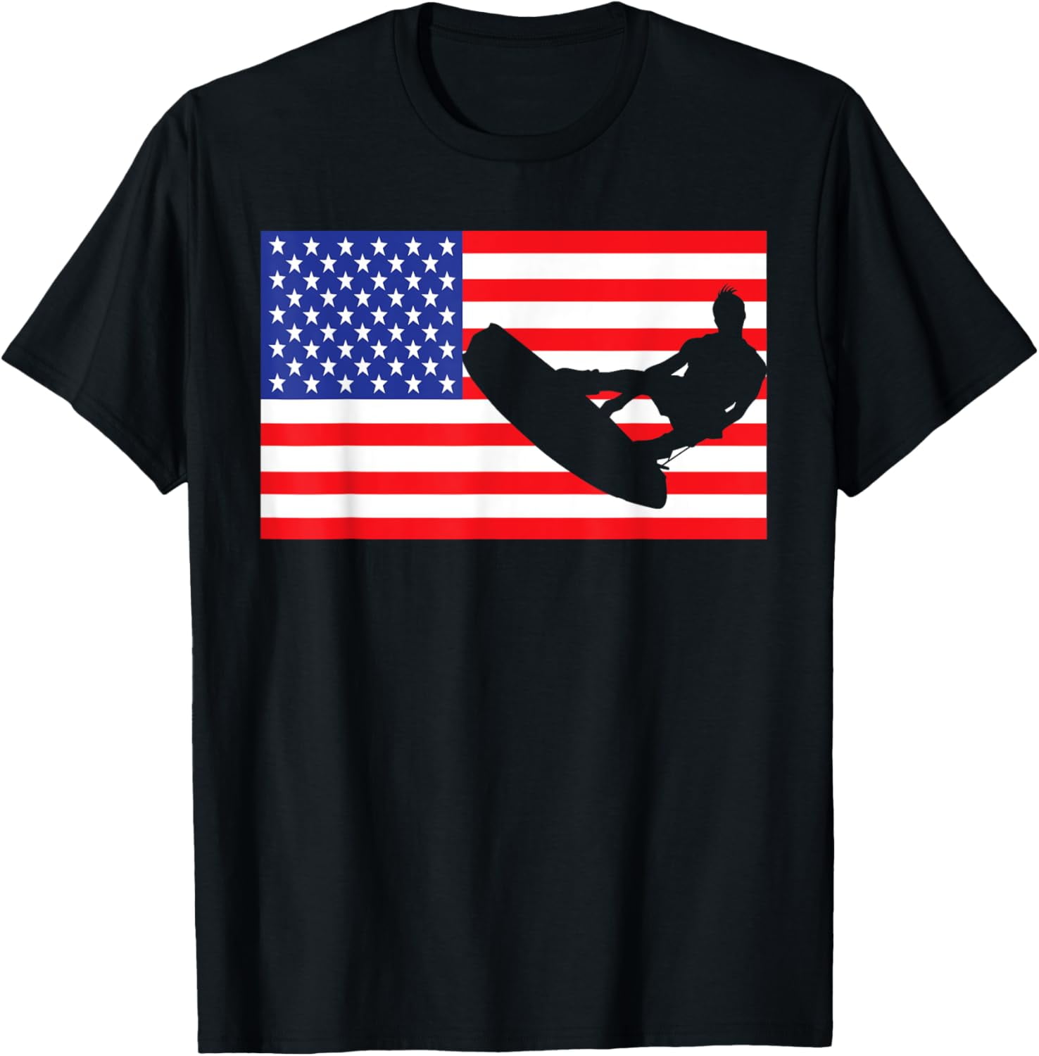 Wakeboarding USA American Flag Lake Wakeboard 4th Of July T-Shirt ...