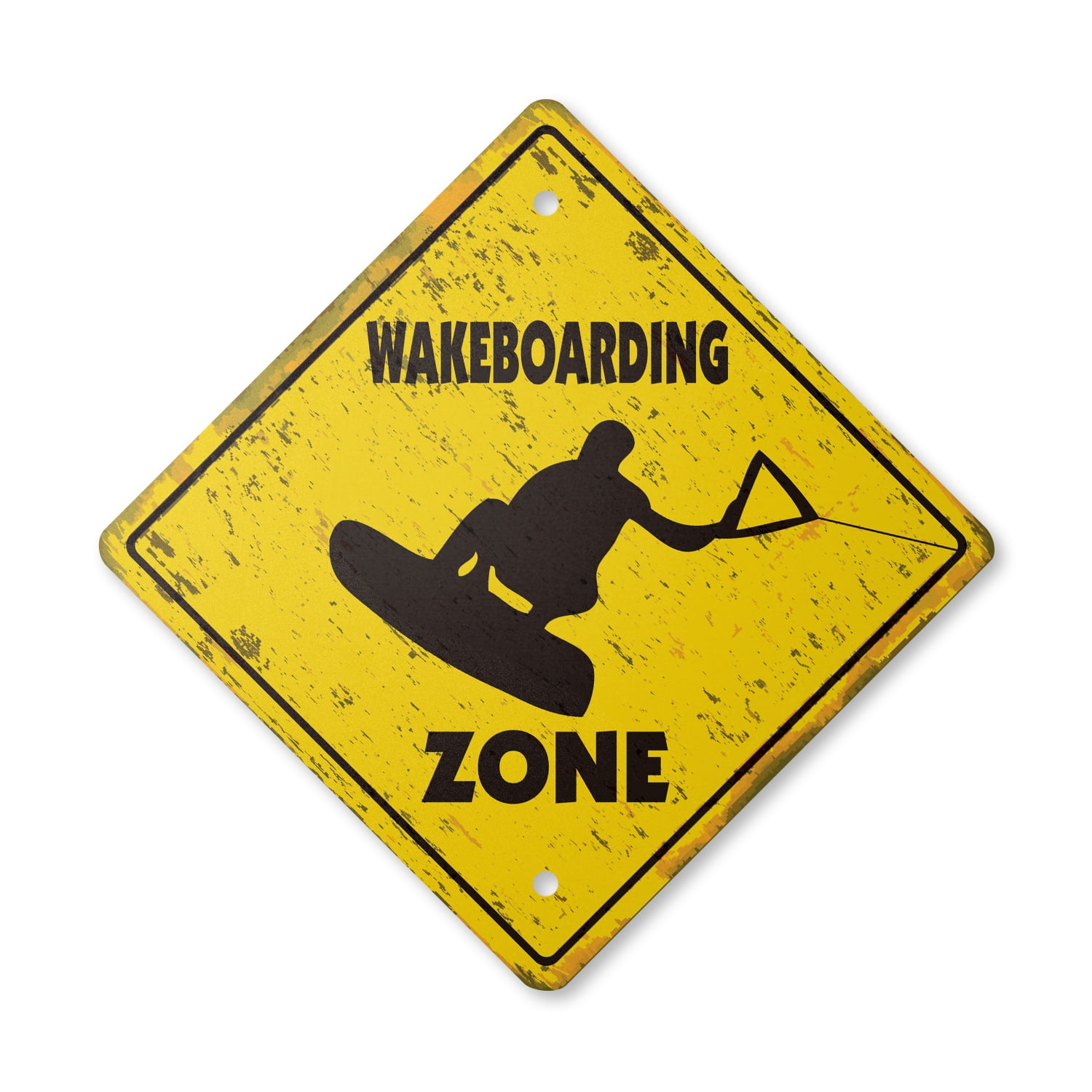 Wakeboarding Vintage Crossing Sign Zone Xing | Indoor/Outdoor Plastic ...