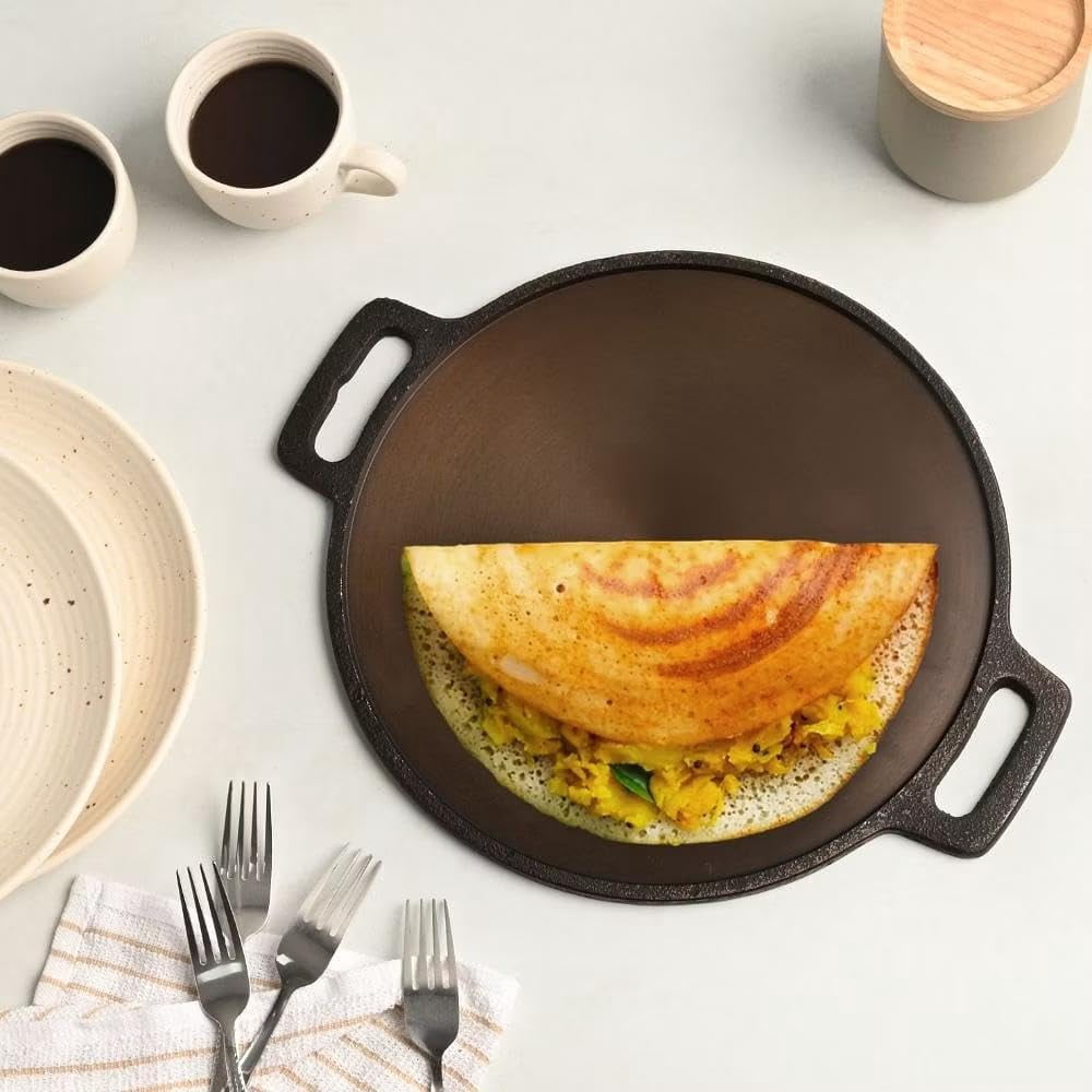 Wakefit Cast Iron Dosa Tawa 12 Inches Non Stick Dosa Tawa Dosa Tawa ...