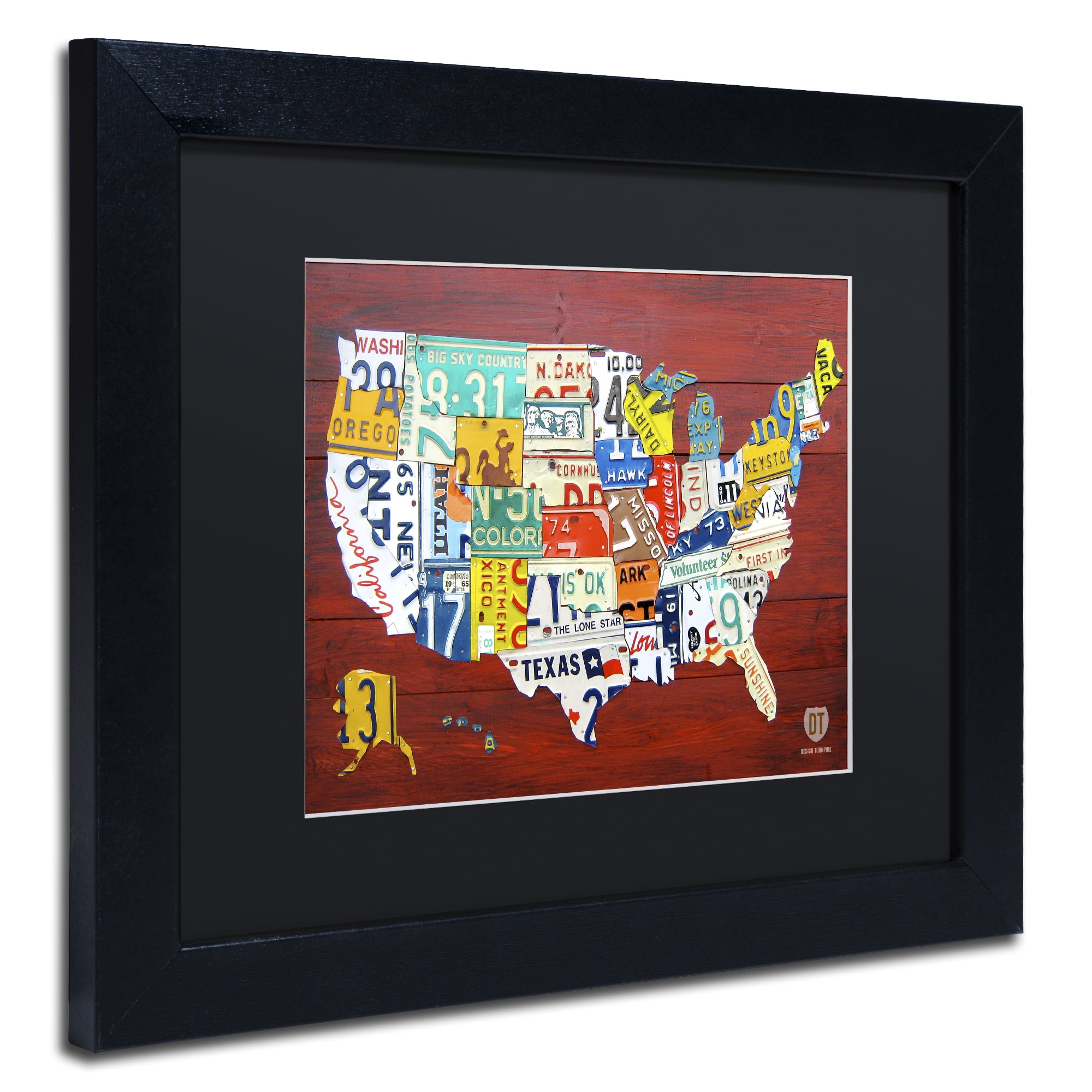 Design Turnpike 'License Plate Map USA' Matted Framed Art - Walmart.com