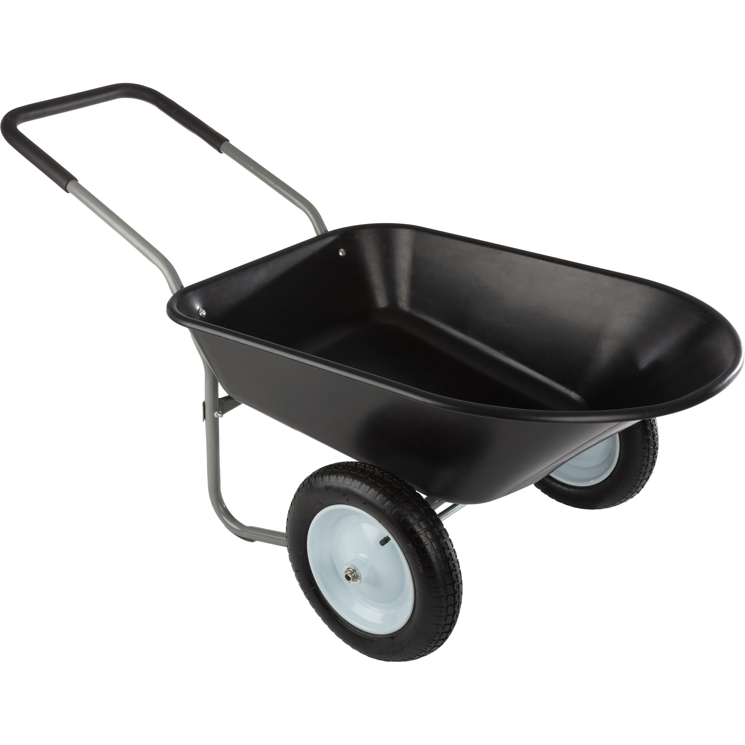 Pure Garden 2-Tire Wheelbarrow with 300lb Capacity and Padded Handle ...