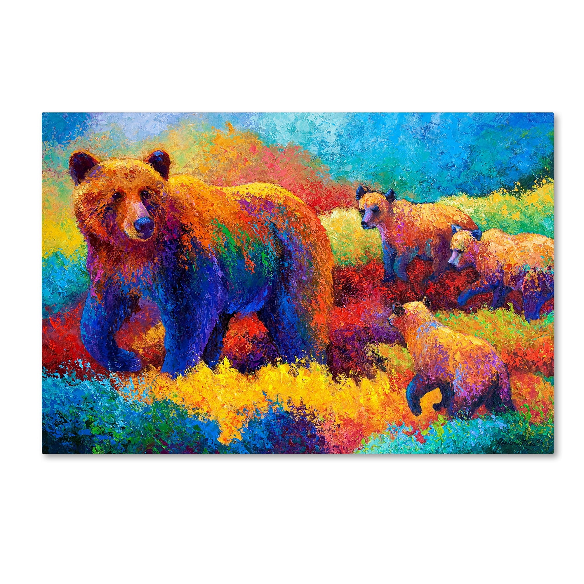 Marion Rose 'Grizz Family' Canvas Art - Walmart.com