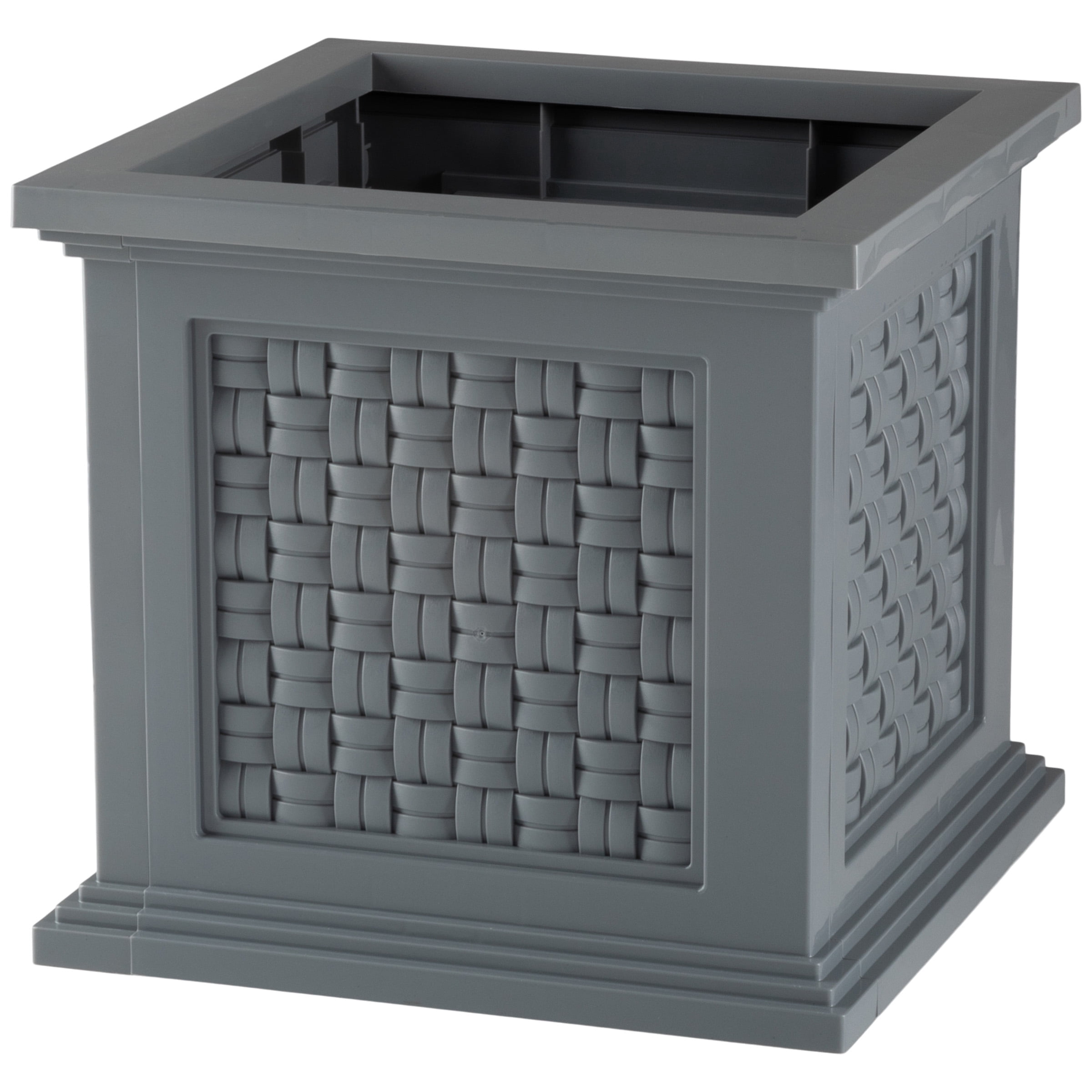 Pure Garden Outdoor Rattan Style Planter Box - 14.65-Inch Plant Pot ...
