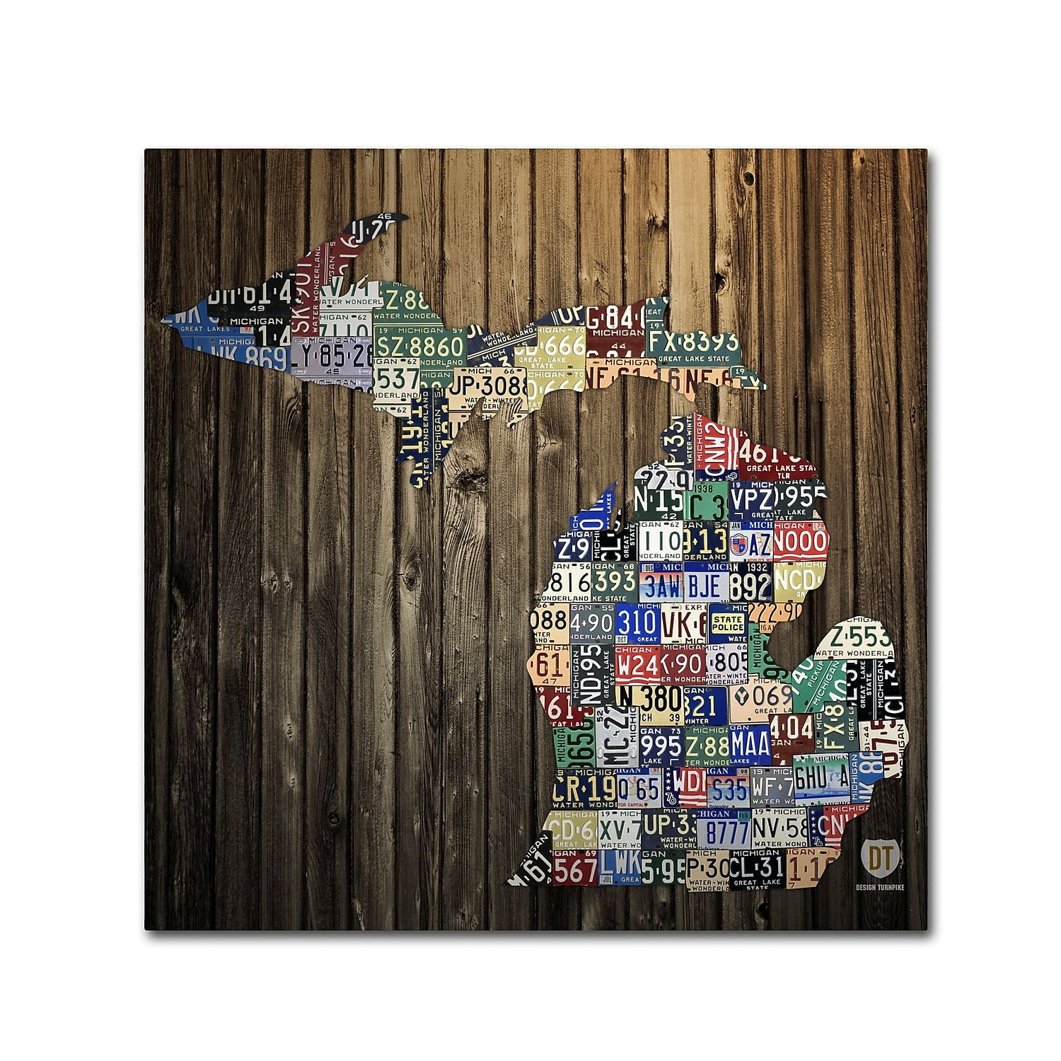 Design Turnpike 'Michigan Counties License Plate' Canvas Art - Walmart.com