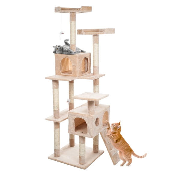54-inch Indoor Cat Tree Tower –Multi-Level Pet House for Large Cats ...